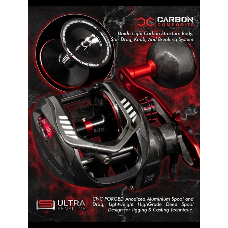 Daido king predator Reel 400 L baitcasting type overhead jigging xl ...