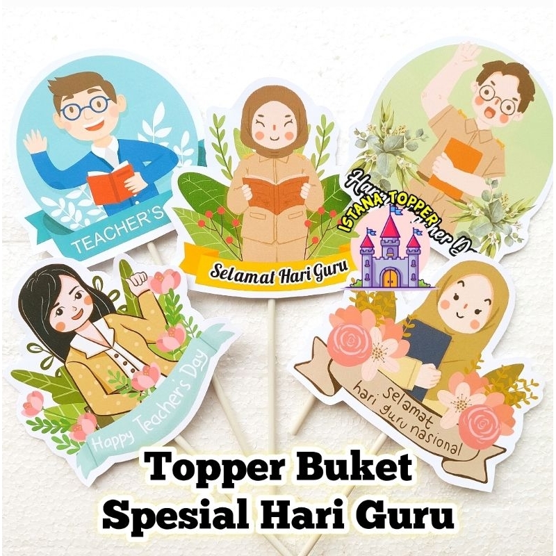 Teacher's Day Bouquet Topper/Bouquet Topper/Teacher's Topper | Shopee ...