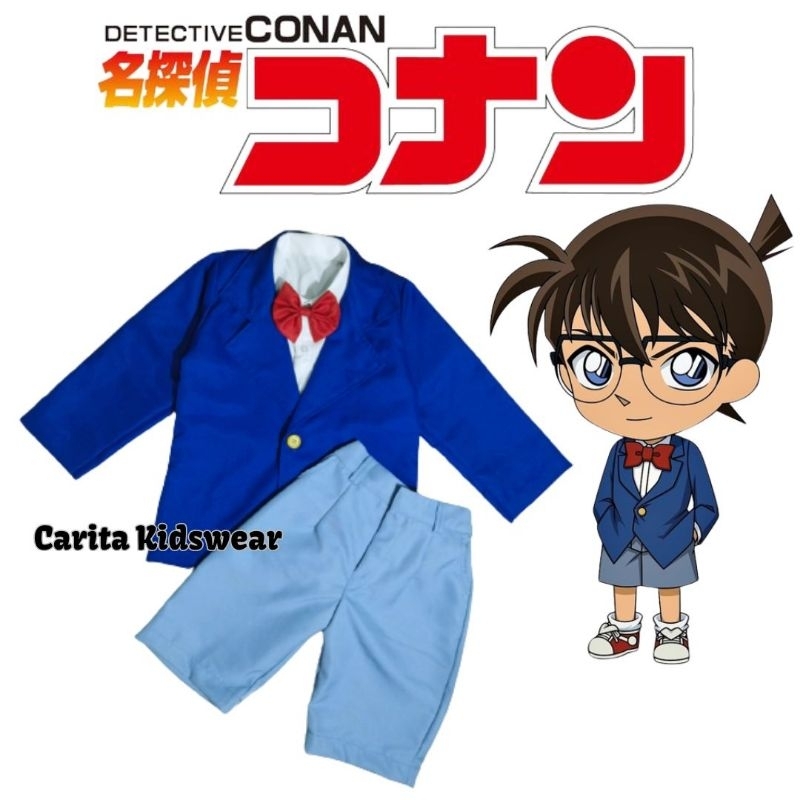 2.2 Detective Conan Cosplay Costume Wibu Japanese Anime Adult Children ...