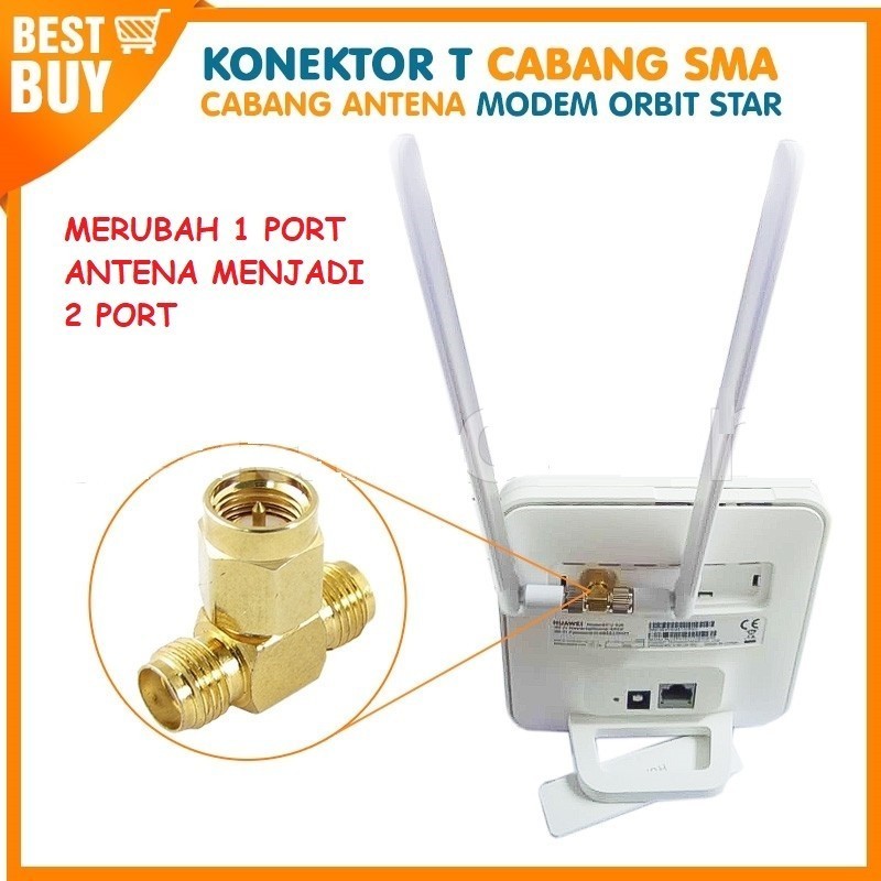 Huawei 4G Router Adapter Antenna Splitter T Connector (Male to Dual ...