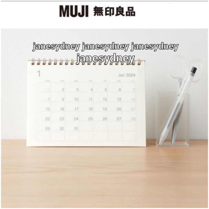 Muji 2024 Table Desk Calendar and Staticinonery Set Clear Scissors Pen ...