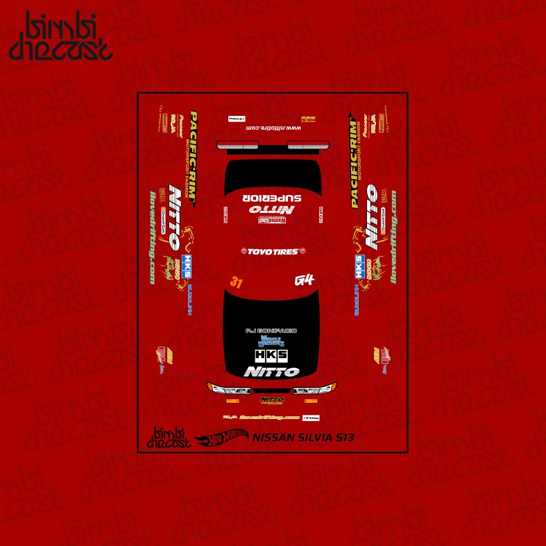 Decal Hotwheels Nissan Silvia S13 Pacific Rim | Shopee Malaysia