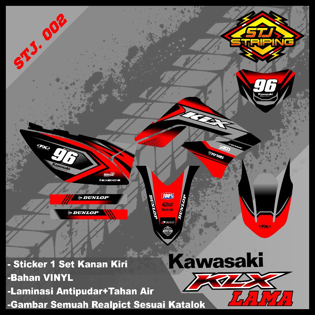 Striping Decal Sticker Variation Kawasaki KLX OLD, S/Old_Motif Racing ...