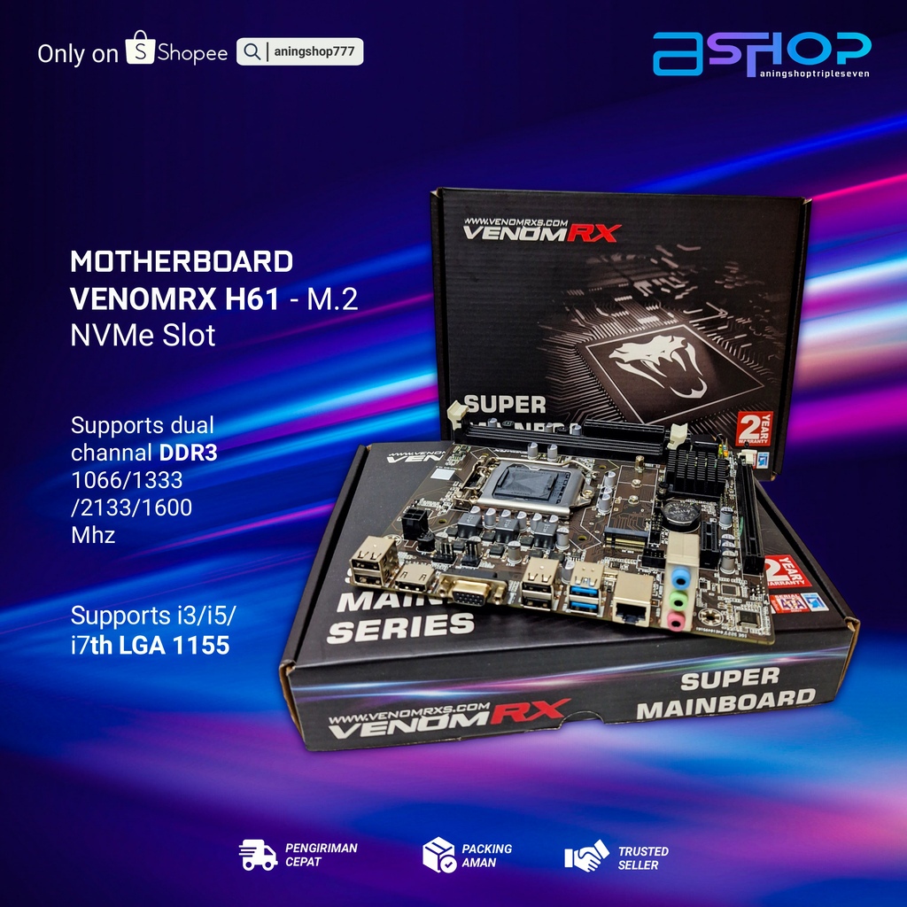 H61 VenomRX LGA 1155 Motherboard | Shopee Malaysia