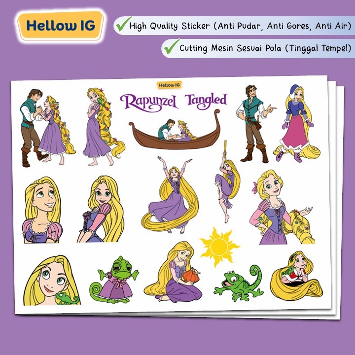 Sticker PACK | Cute GIRLS WATERPROOF TANGLED RAPUNZEL STICKER HP BOTTLE ...