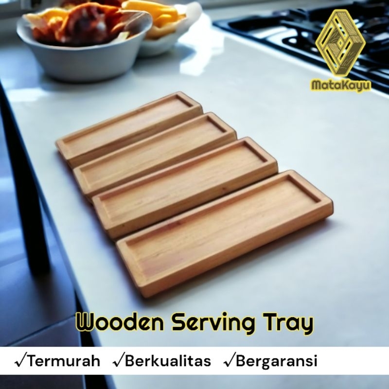 KAYU Wooden serving tray Wooden serving tray serving Box tray | Shopee ...