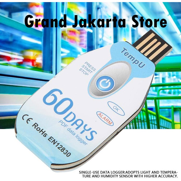 Temperature Data Logger 60 Days Tzone TempU Recorder 60Days Temperature PC Loger Storage Temp ...