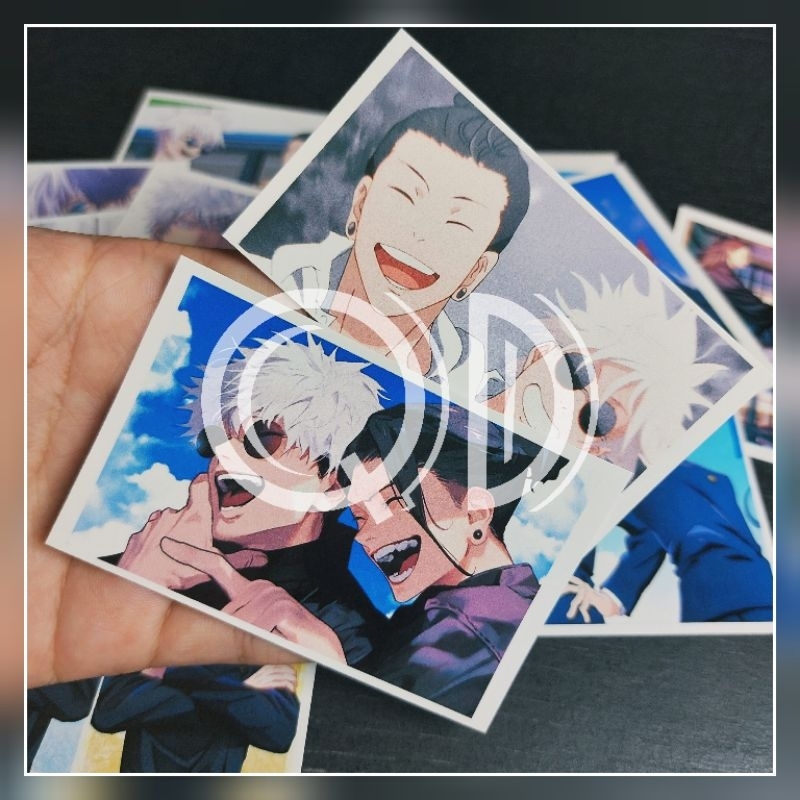 Contains 14 photos of Gojo stickers and the glossy jujutsu Kaisen anime ...
