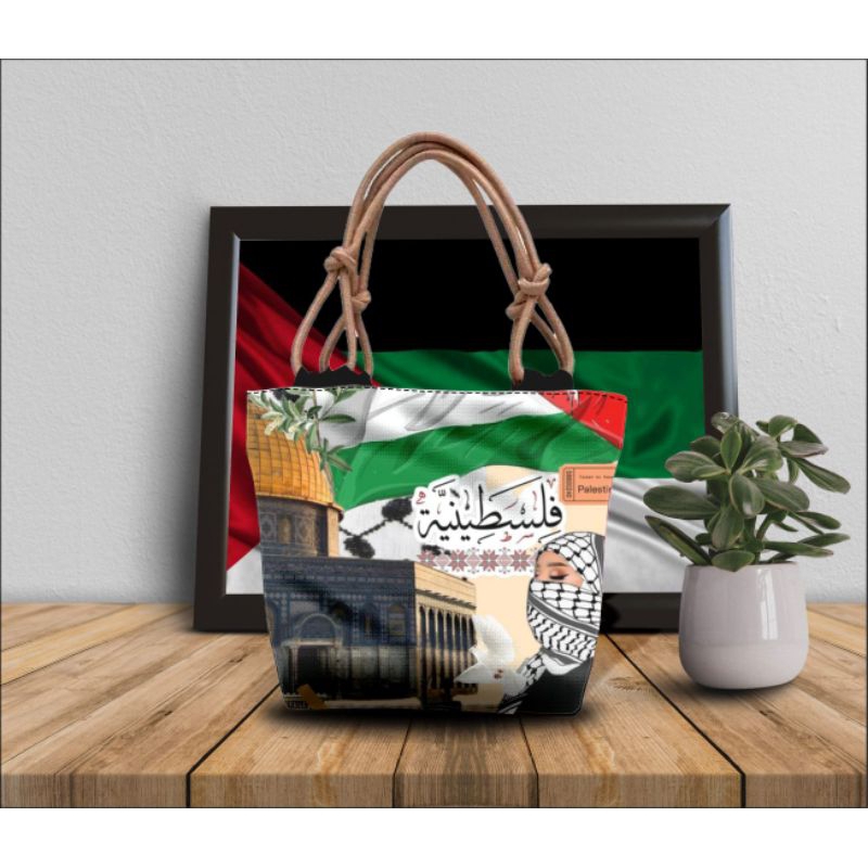 Latest Premium Palestinian Motif Axis Strap Women's Canvas Tote Bag ...