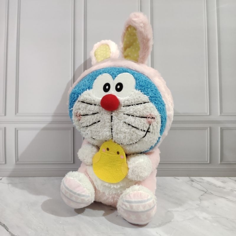 Original Edition Doraemon Easter Rabbit Doll, Rabbit Costume Holding ...