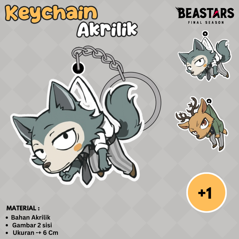 GANTUNGAN [Beastars] Keychain & strap hp full Acrylic Legoshi Version ...