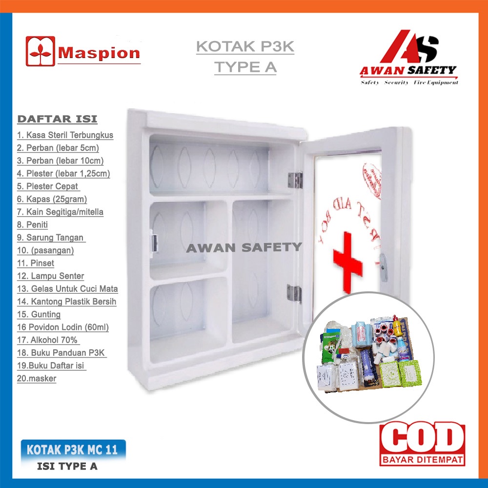 P3k Medicine Box Complete Contents Type A B C Full Set Box First Aid ...
