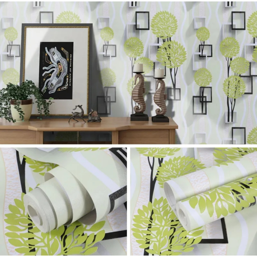Bedroom Wall WALLPAPER 45CM X 8M Living Room Wall WALLPAPER Tree MOTIF ...