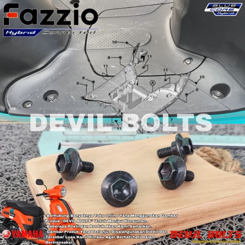 Yamaha Fazio Footrest Bolt (Deck Bolt) | Shopee Malaysia