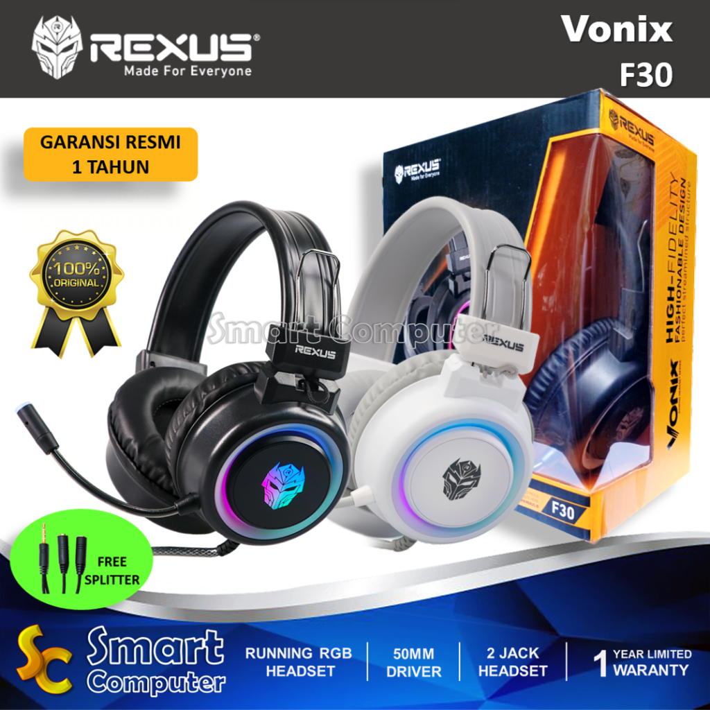 Rexus Gaming Headset Vonix F30 LED RGB Original Official Guarantee ...