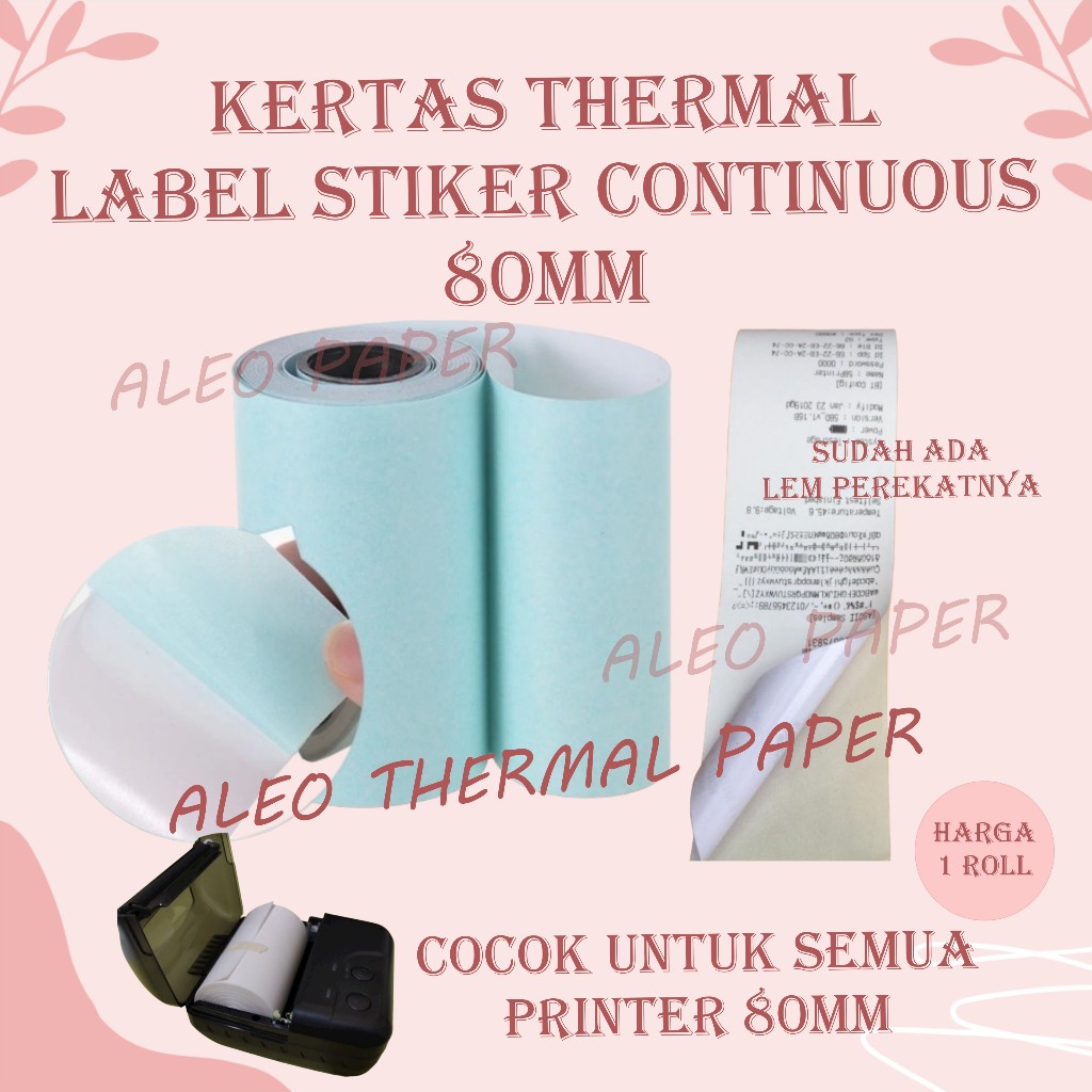 Aleo THERMAL LABEL STICKER 80MM STICKER THERMAL PRINTER LABEL 80MM ...