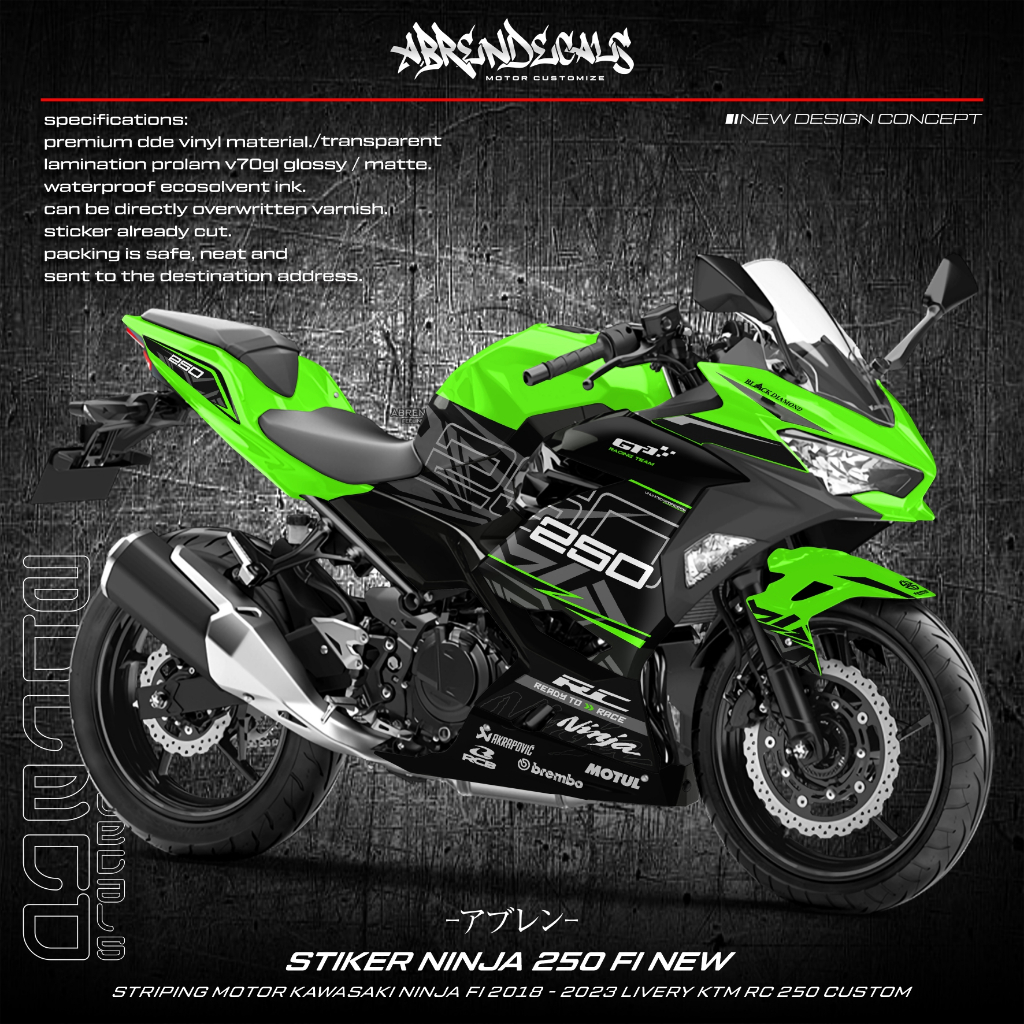 Striping Ninja FI New Graphic Simple Custom/kawasaki Ninja 250 FI 2018 ...