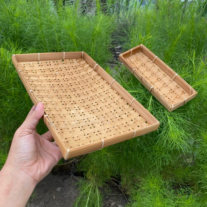 Bamboo SATE PLATE | Lalap PLATE | Rectangular plate | Shopee Malaysia