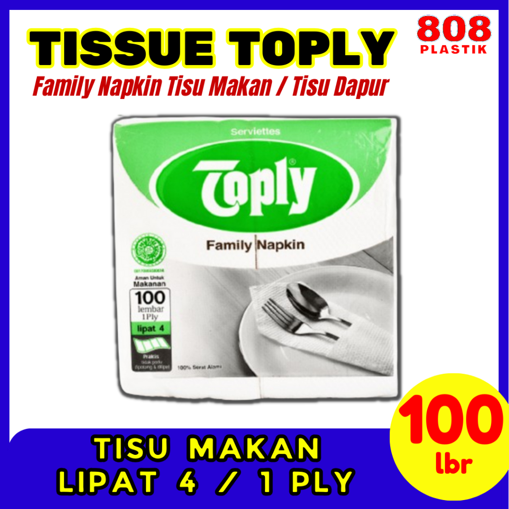 Toply Dining Tissue / Family Napkin / Kitchen Tissue / Spoon Tissue 100 ...