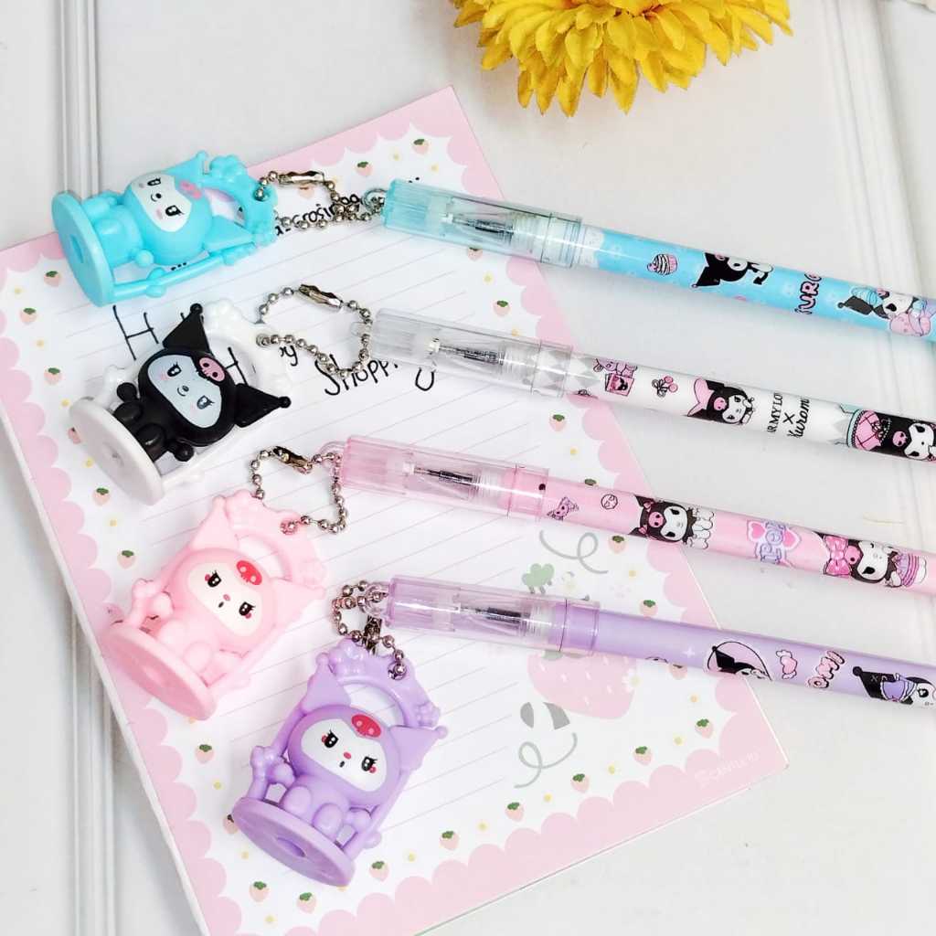 GANTUNGAN HITAM SANRIO Swing Hanging Pen KUROMI CUTE CUTE Black Ink ...
