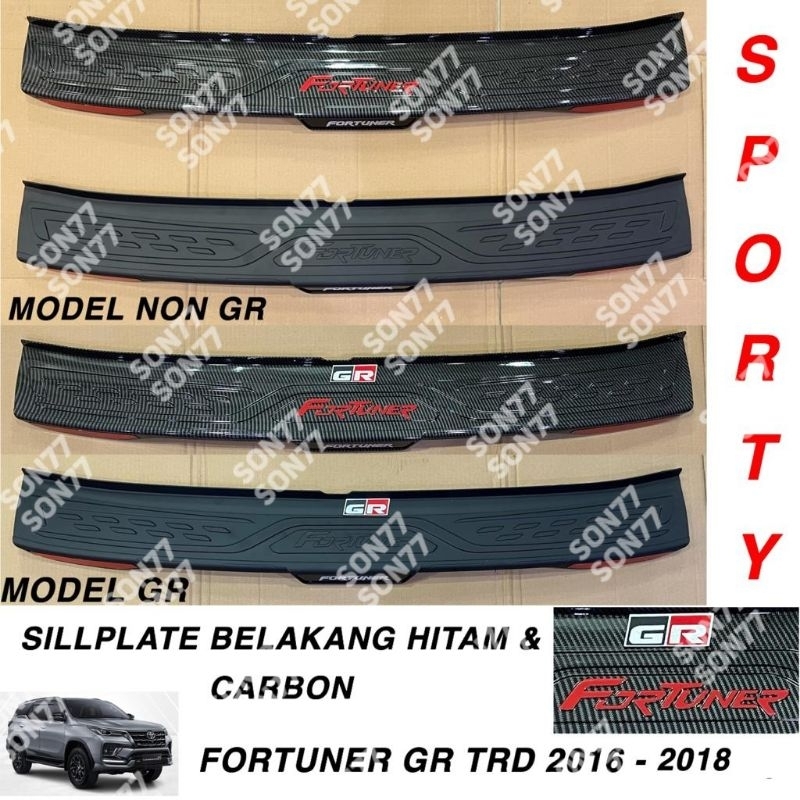 HITAM Rear Sillplate of All New Fortuner GR TRD 2016 2018 Sporty Black Carbon | Shopee Malaysia