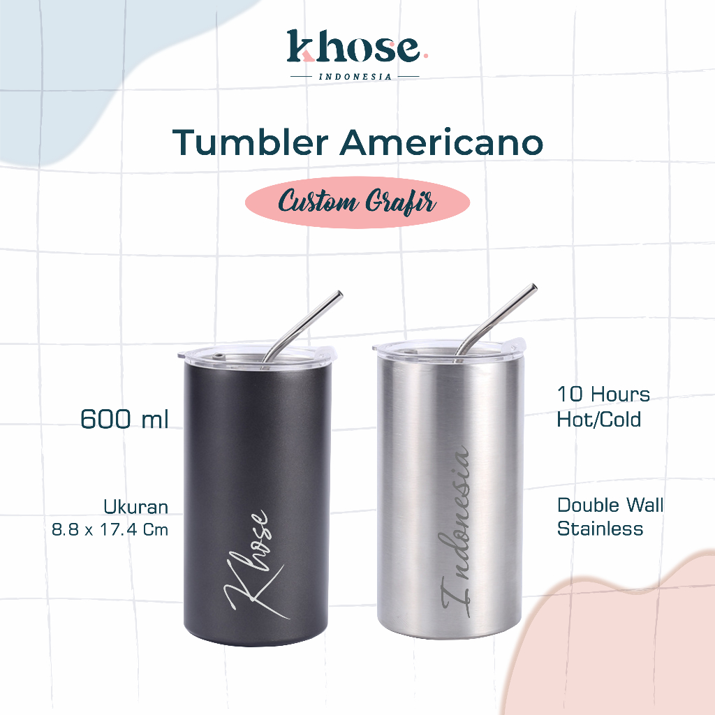 Tumblr Ice Americano Premium+Straw/Custom Engraved Logo Name/Birthday ...