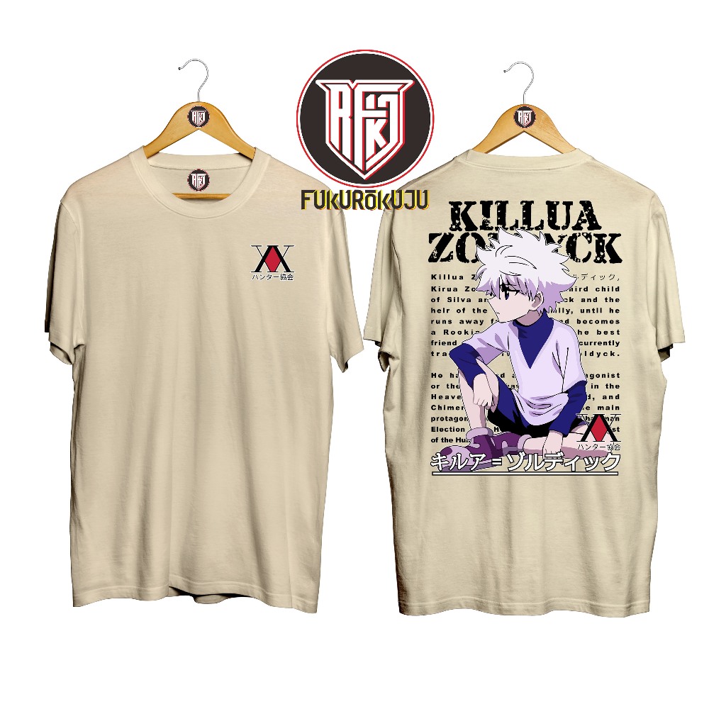 Killua Zoldyck Hunter X Hunter Cotton Combed 30s Anime Distro T-Shirt ...