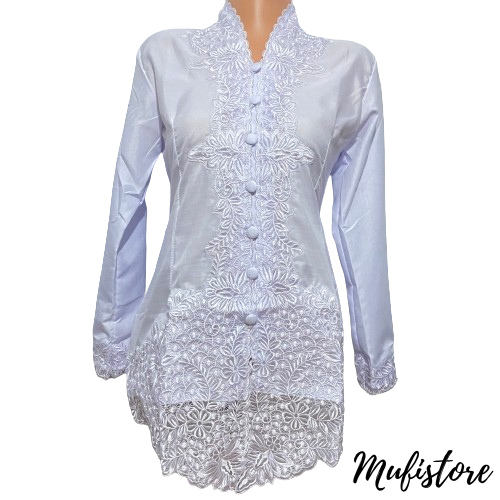 KATUN PUTIH Modern Kebaya-Suited White Adult Kebaya - Embroidery Kebaya ...