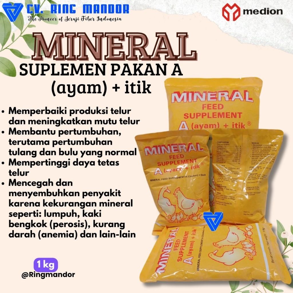 Mineral FEED SUPPLEMENT MEDION Chicken And Duck Packaging 1 KG MINERAL ...