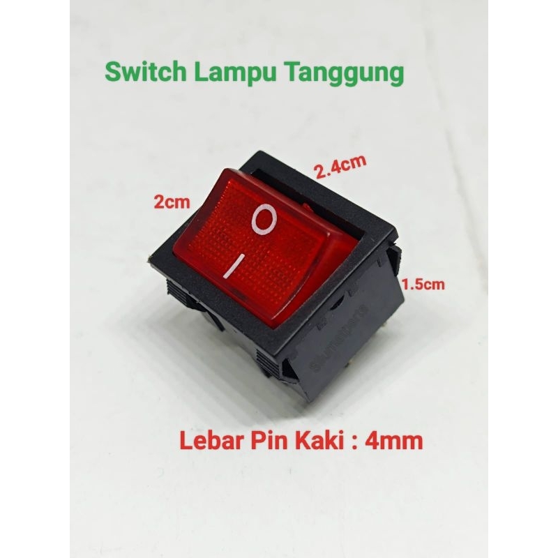 MERAH Medium Switch 4 Pin On Off Red Lights / Switch 4 Feet Mediun AC ...