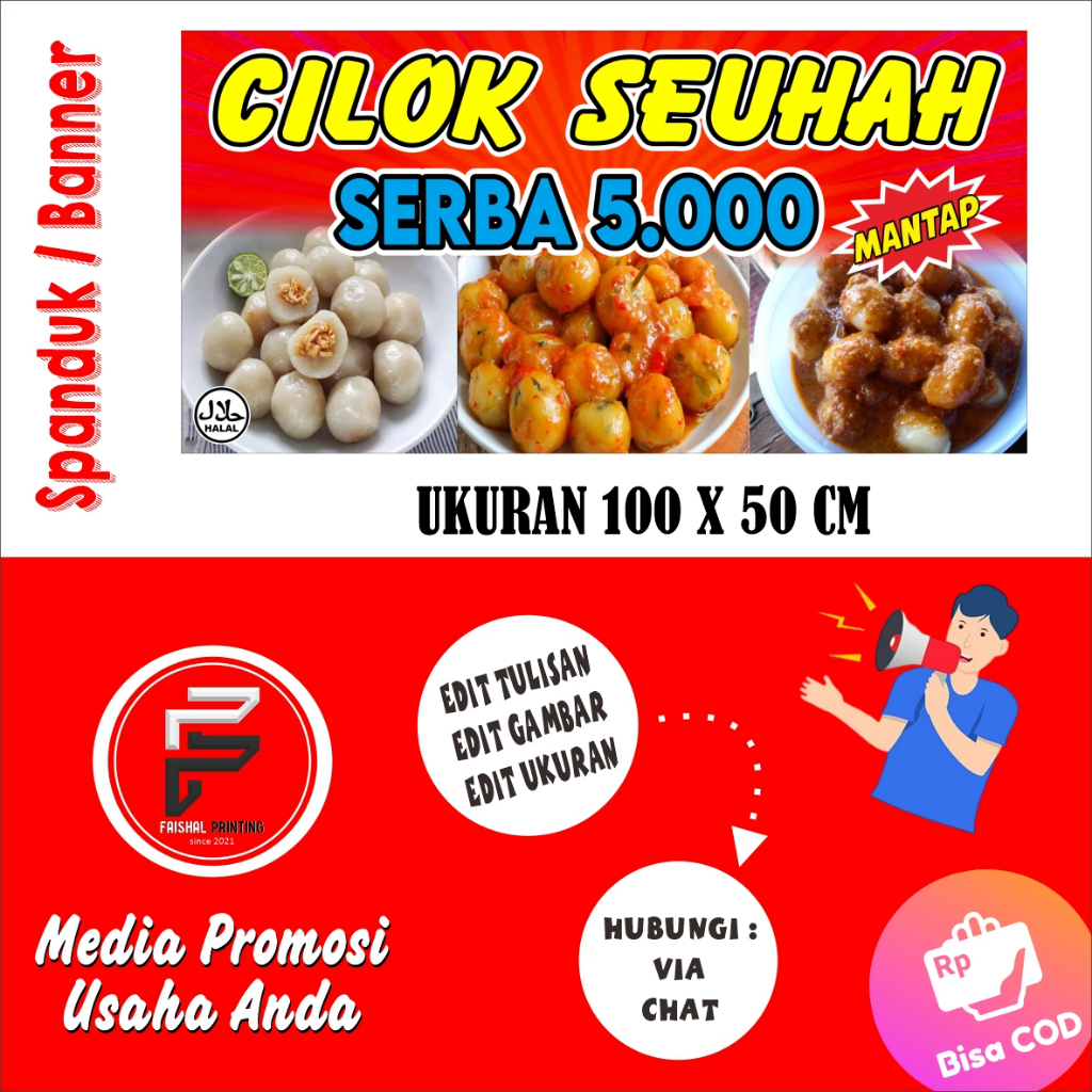 Cilok Snack Banner / Cilok Food Banner / Cilok Banner / Banner Size 50 ...