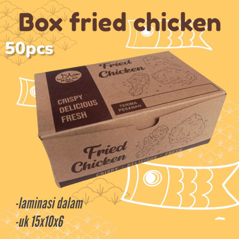 @50pcs fried chicken boxes / anti-oil food grade fried chicken boxes uk ...