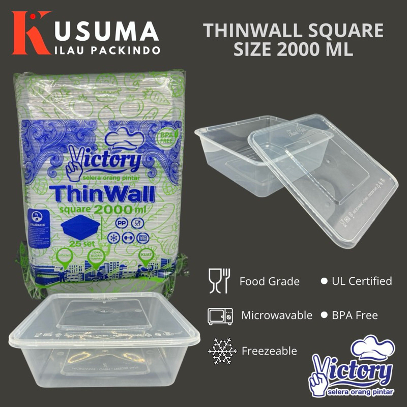 Victory THINWALL SQUARE 2000ML, 3000ML CONTENTS 25PCS PER PACK ...