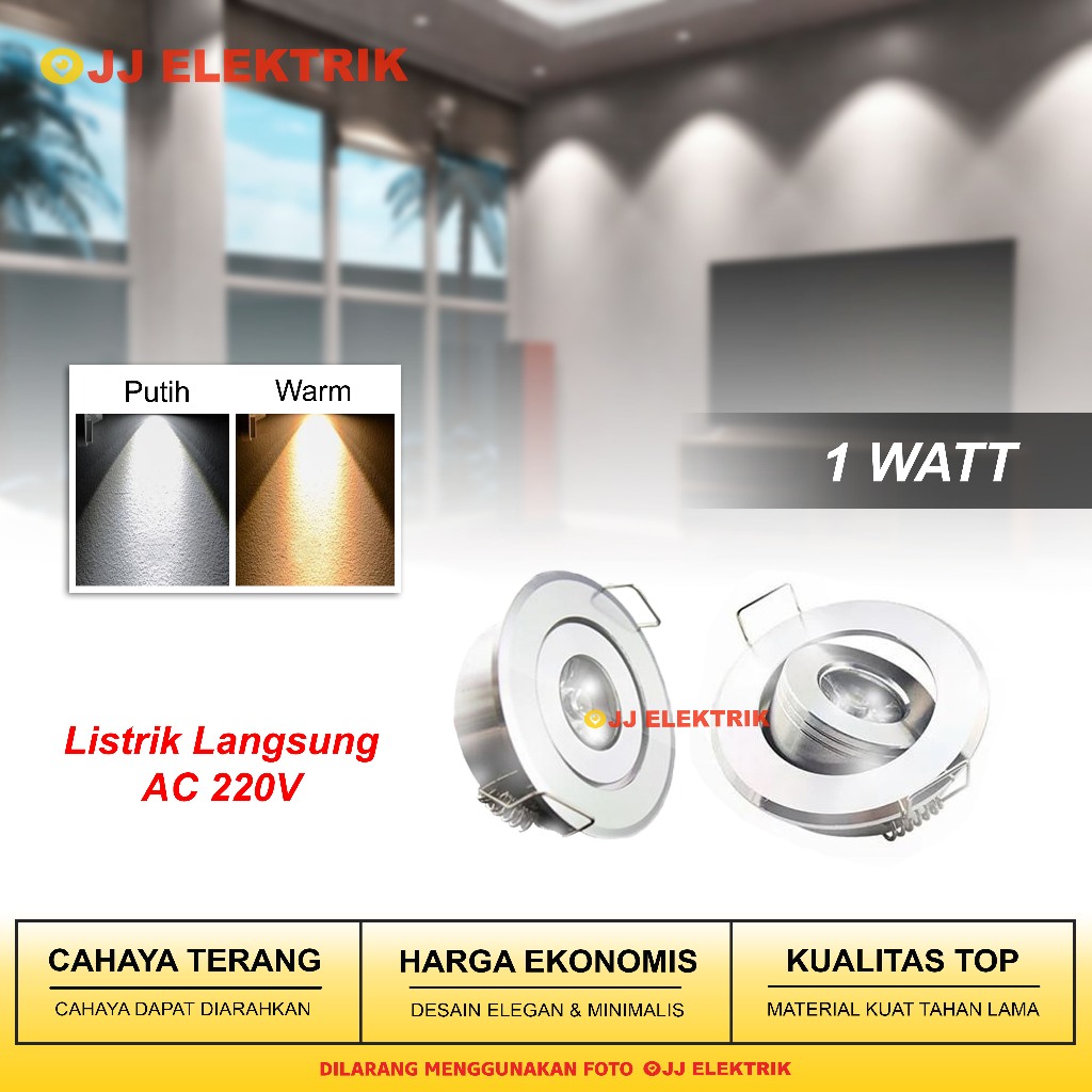 MATA PUTIH Spotlight LED Lamp 1 Watt 1W Mini Downlight Spot 1 Eye Focus ...