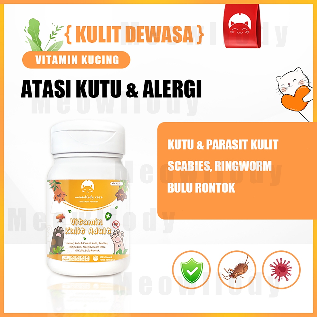 Cat Vitamins 1caps Adult Skin Problems For Feather Loss Of Lice Scabies ...