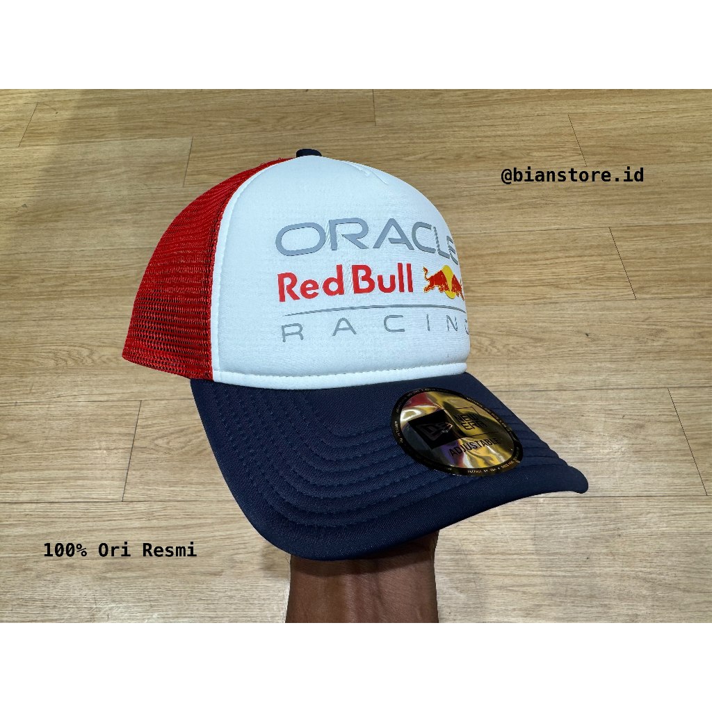 Topi New Era Color Block Trucker F1 Oracle Red Bull Racing Hat White ...