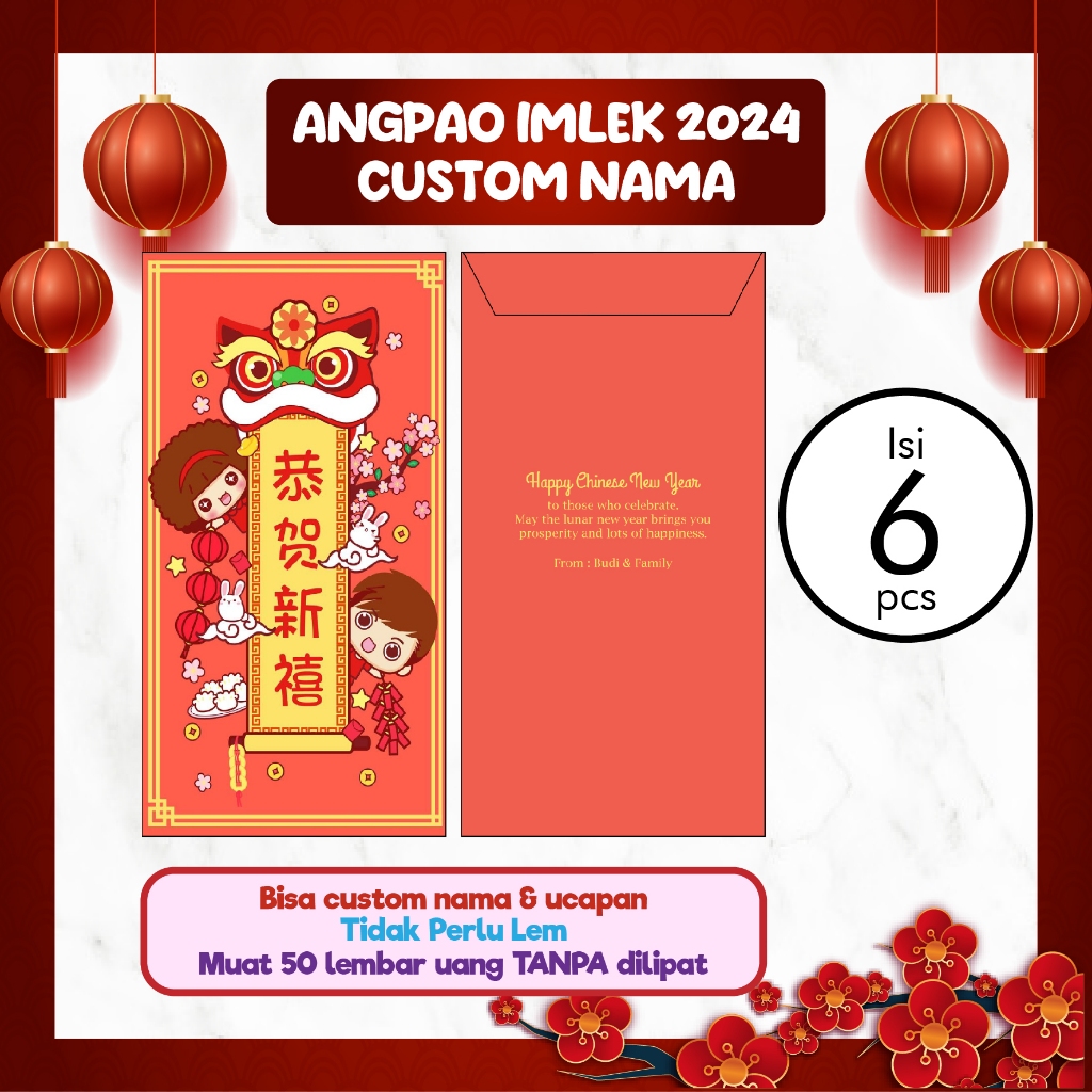 Print Angpao Ang pao Custom Chinese New Year Envelope Chinese New Year ...