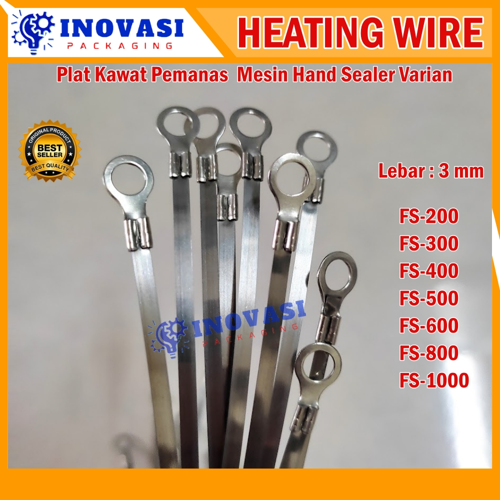 MESIN Hand impulse sealer machine heating wire plate 3mm wide heating ...