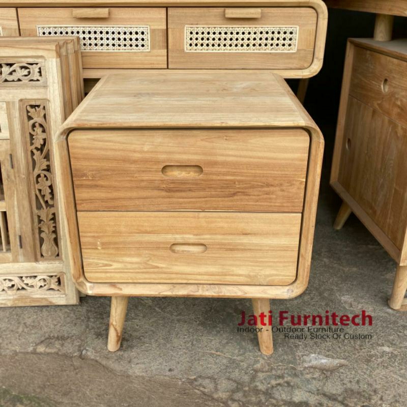 Teak bedside table - teak bedside table - retro teak bedside table ...