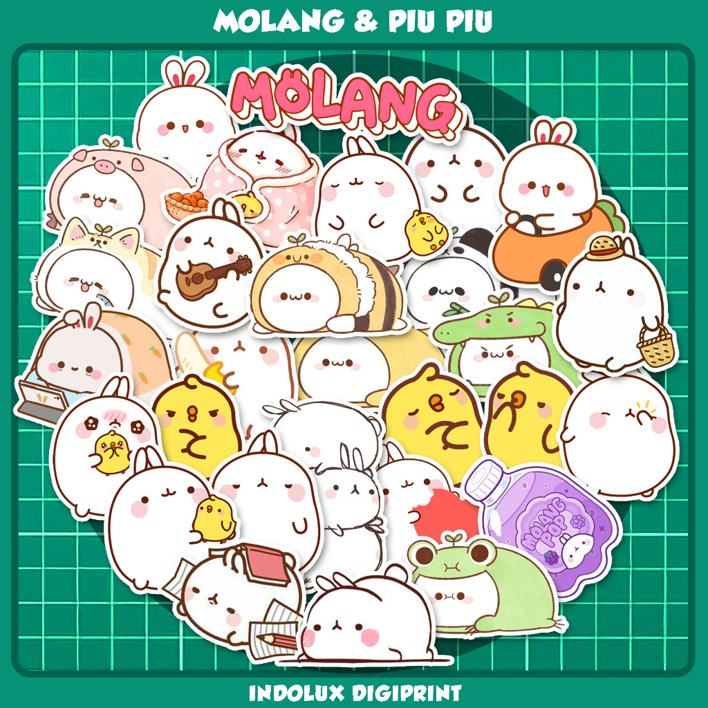 Molang Sticker 30pcs Pack Aesthetic Cute Sticker Piu Piu Waterproof ...
