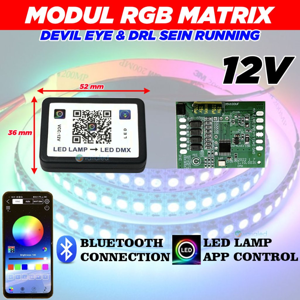Module rgb matrix 12V devil Eyebrow Turn Signal Priority control ...