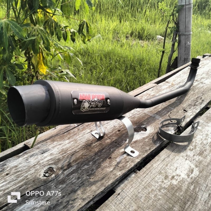 HITAM Exhaust Racing AHAU Black Jupiter z Vega smash Shogun Supra grand ...