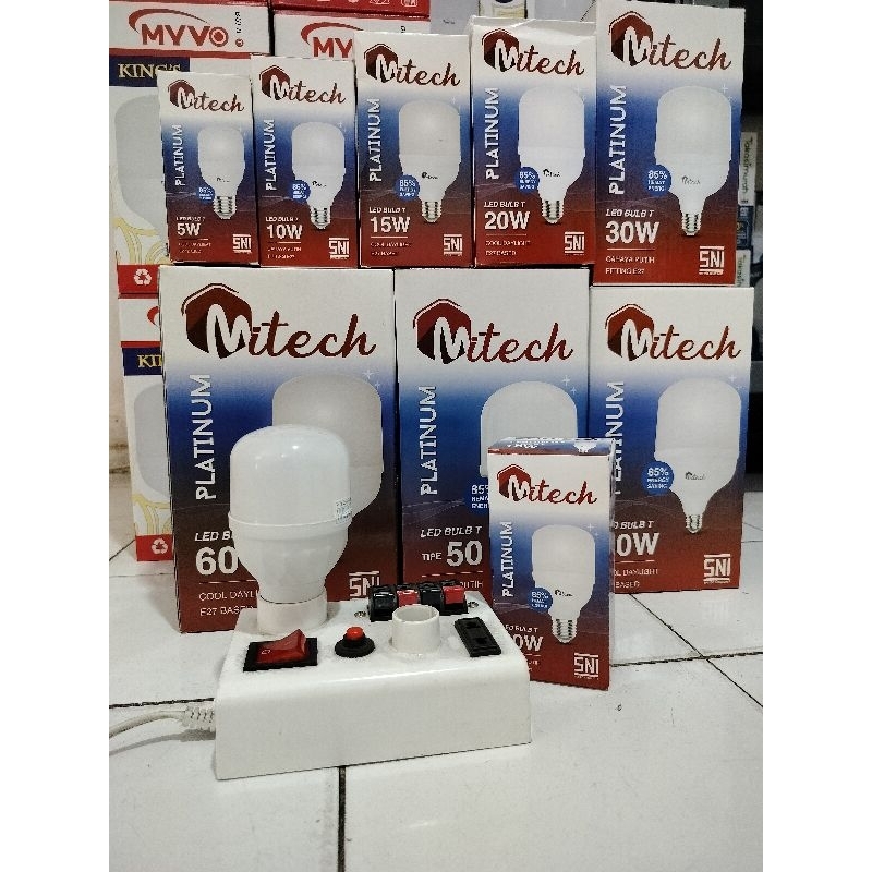 PUTIH CAHAYA Mitech LED Light Bulb 10watt Bright White And Yellow Light ...