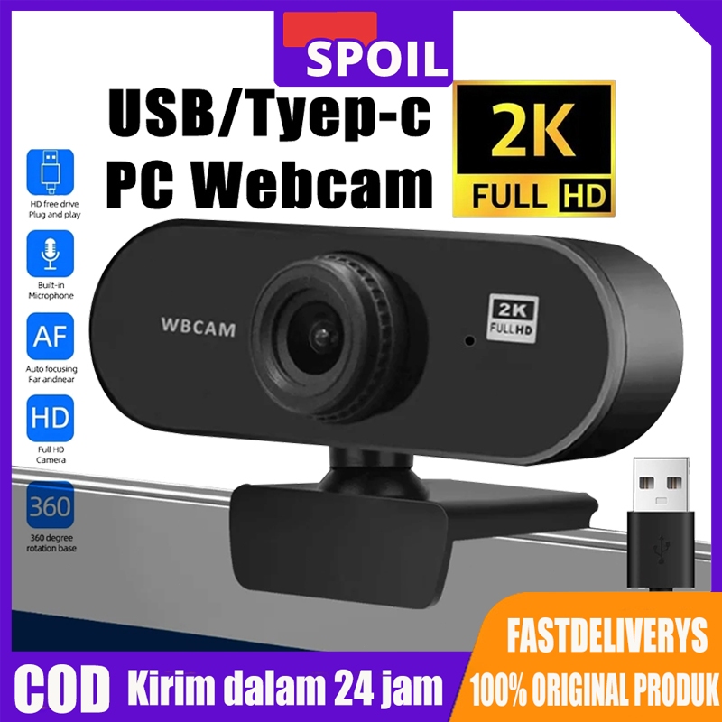 Spoil Webcam Full Hd 1440p 2k Wide Angle Camera 90 Built In Noise