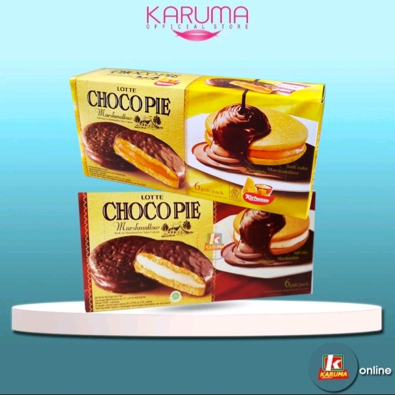 Lotte Choco Pie / Lotte Choco Cheese Pie 168gr contains 6 Pies | Shopee ...