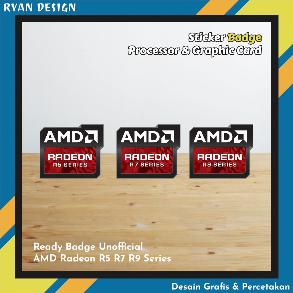 Amd Radeon R5 R7 R9 Series Badge Graphics Card AMD Logo Sticker ...