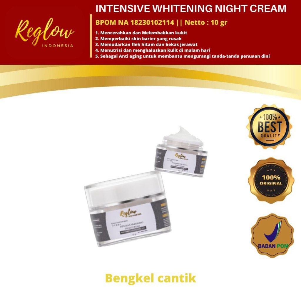 HITAM Intensive Whitening Nightcream Reglow Night Cream For Black Spots ...