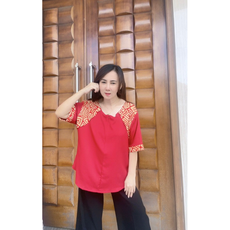MERAH Tokyo Cny/Red Top/jumbo blouse/imlek/jumbo Top | Shopee Malaysia