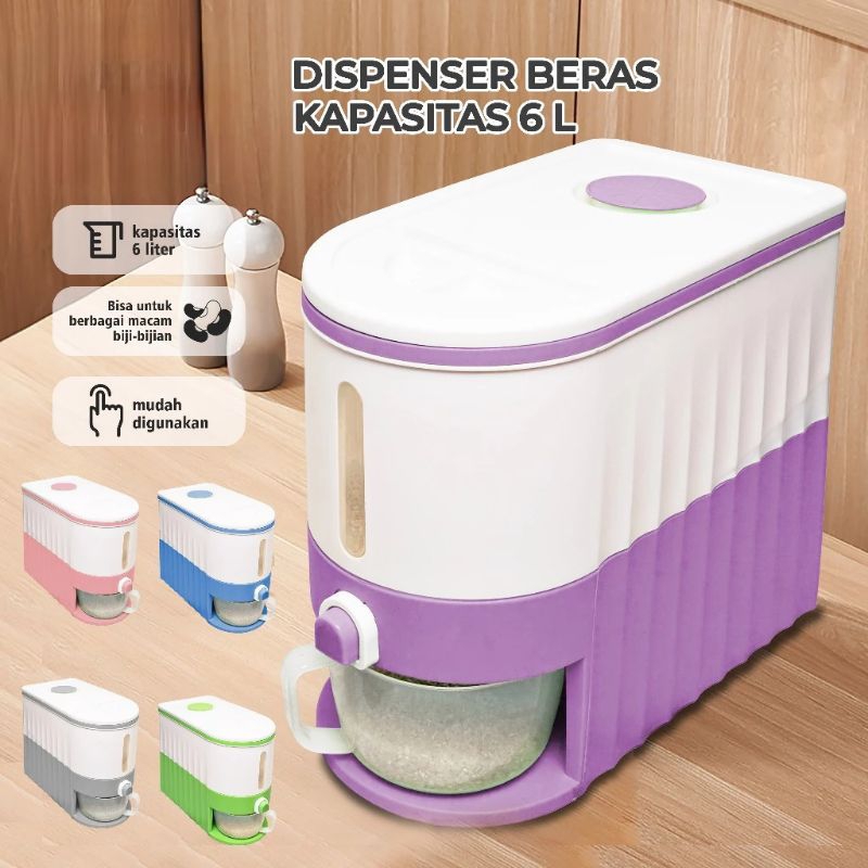 Kylo] 6KG Rice DISPENSER/Automatic Rice Box/Rice Storage Box | Shopee ...