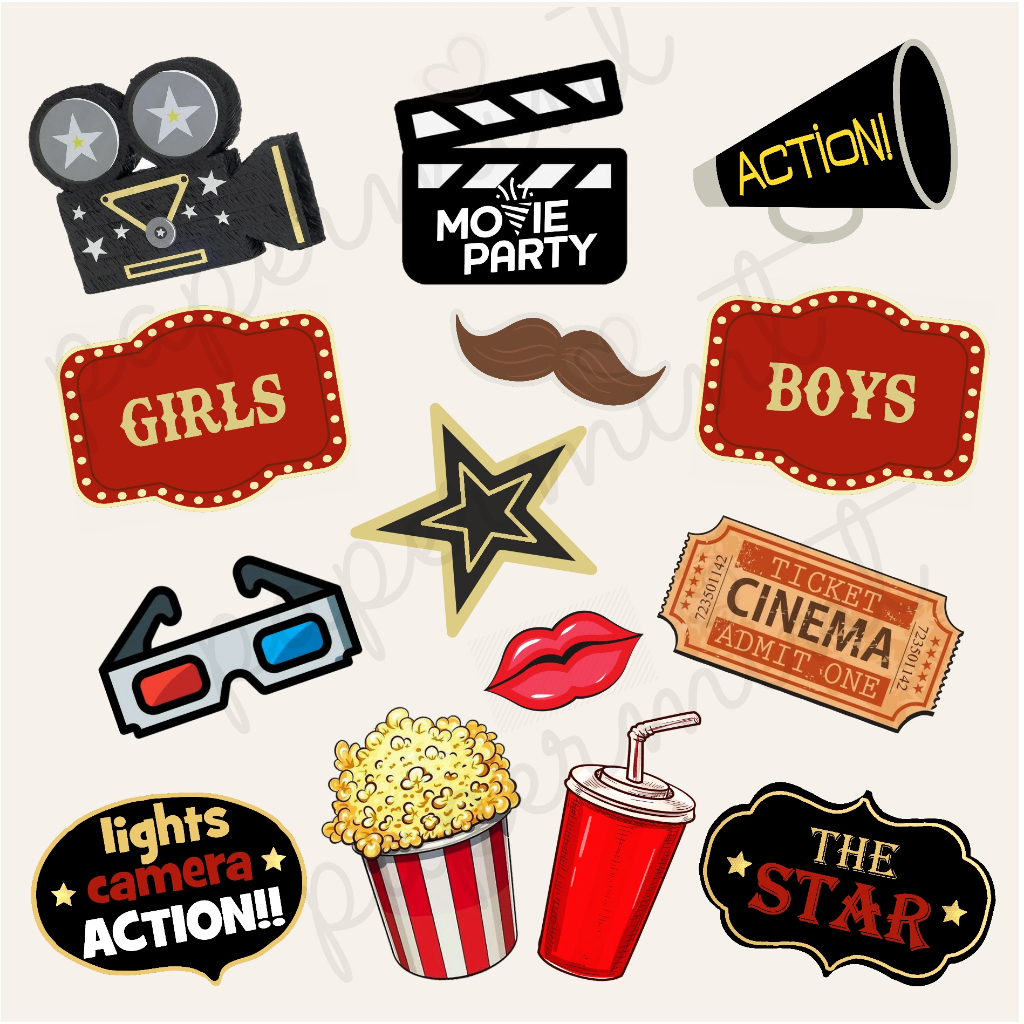 PHOTO BOOTH PROPS MOVIE theme | Shopee Malaysia